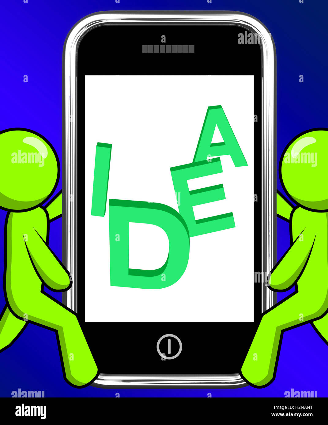 Idea On Phone Displaying Thoughts And Invention Stock Photo - Alamy