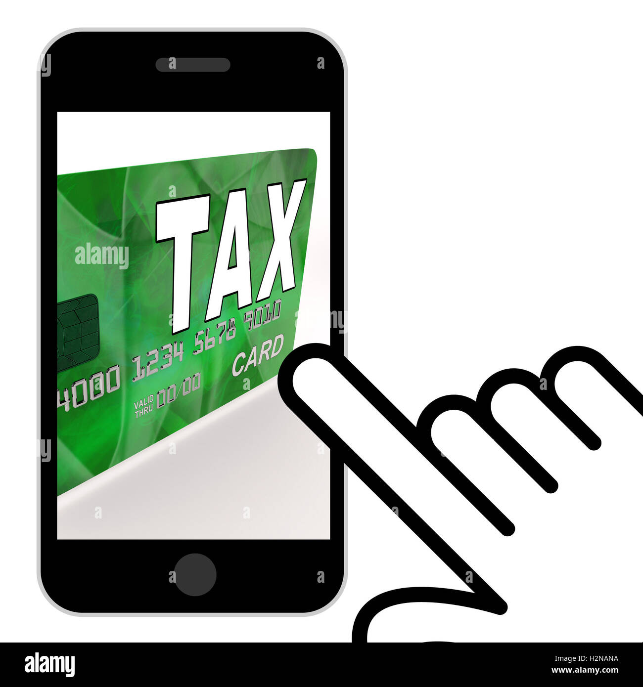 Tax On Credit Debit Card Displaying Taxes Return IRS Stock Photo - Alamy