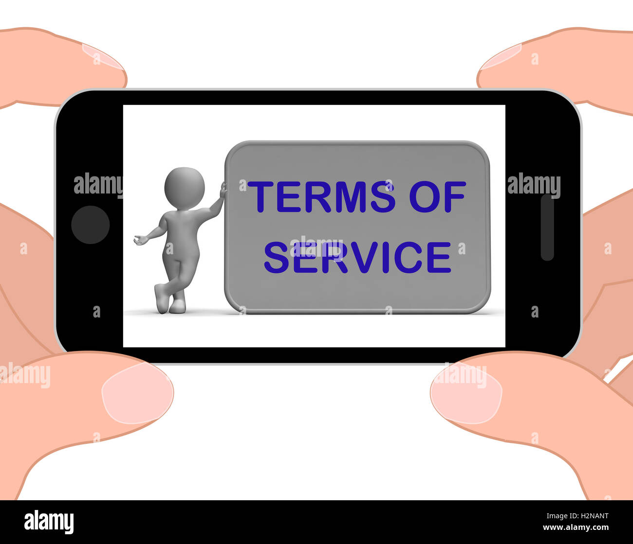 Terms Of Service Phone Showing Agreement And Contract For Use Stock ...