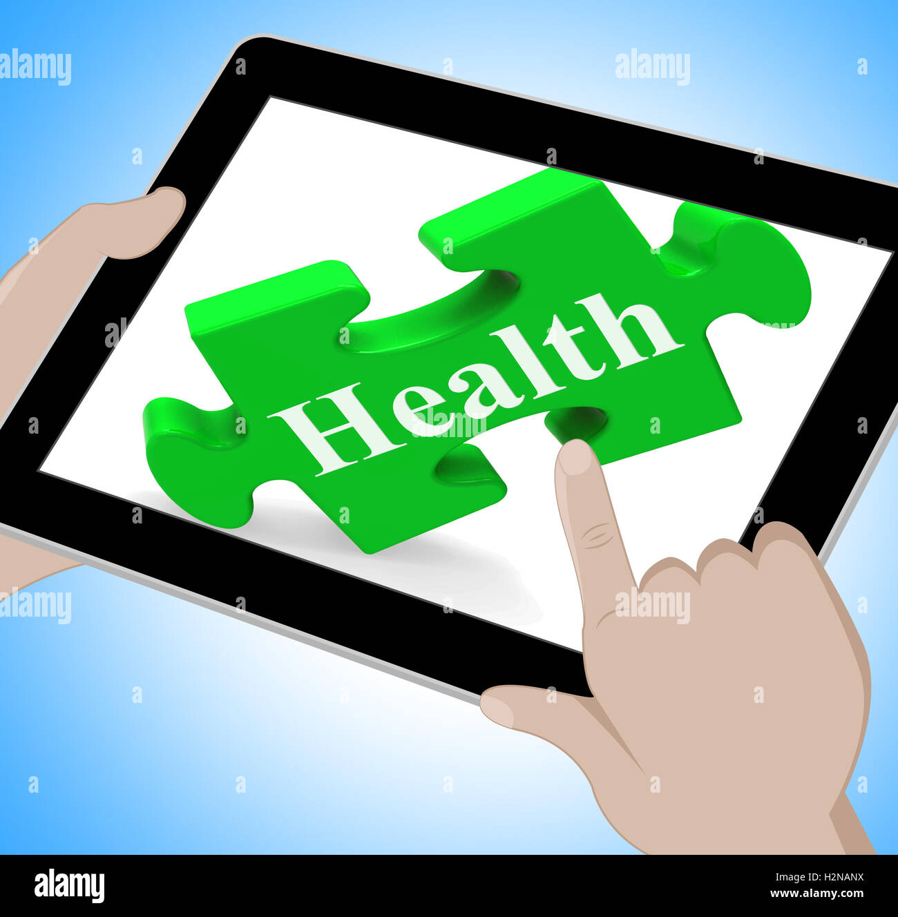 Health Tablet Showing Wellness And Fitness On Web Stock Photo - Alamy