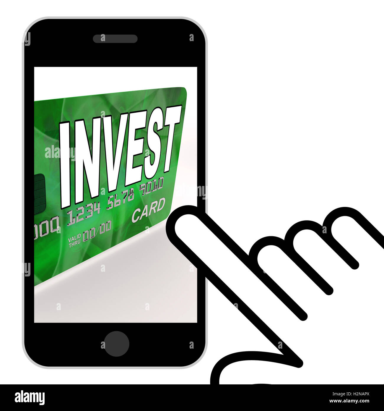 Invest on Credit Debit Card Displaying Investing Money Stock Photo - Alamy