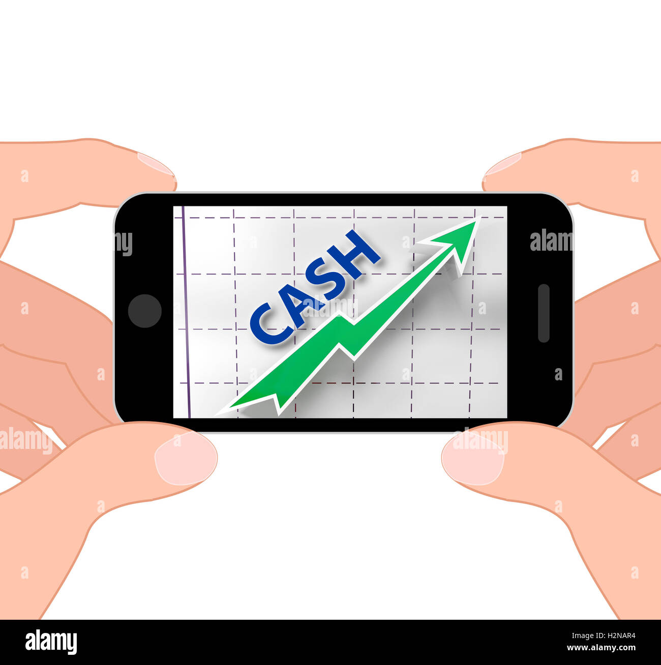 Cash Graph Displaying More Money And Earnings Stock Photo - Alamy