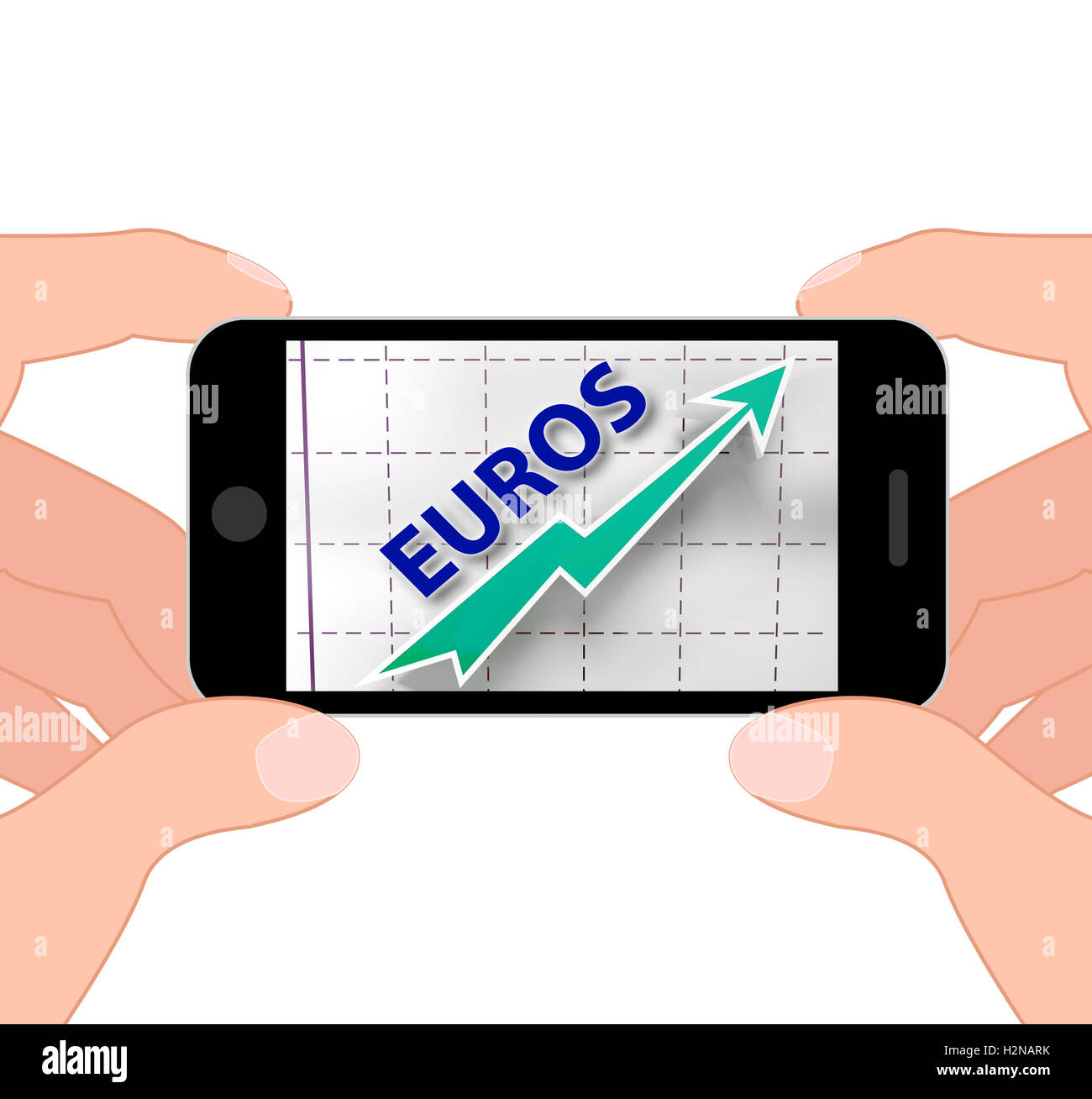 Euros Graph Displaying Growth Of European Economy Stock Photo - Alamy