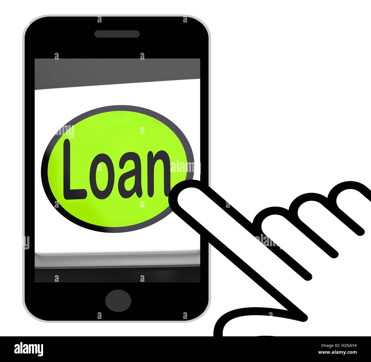 Loan Button Displaying Lending Or Providing Advance Stock Photo - Alamy