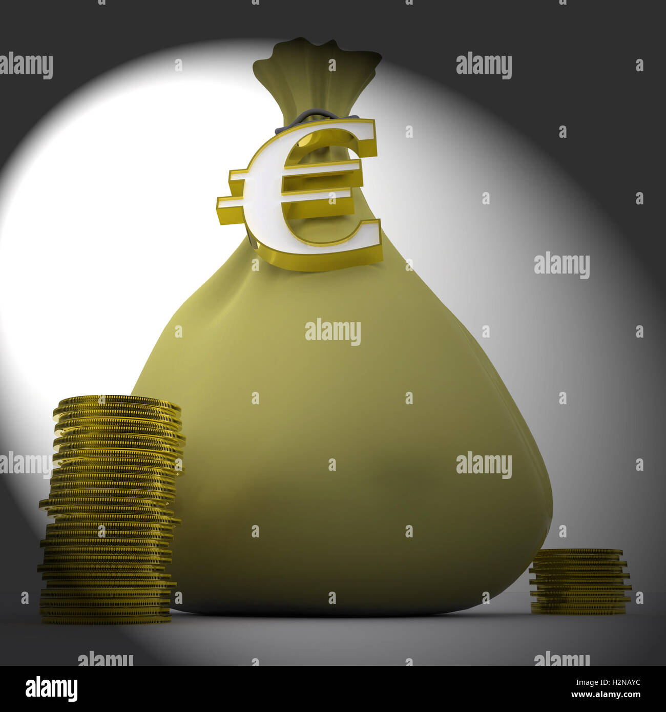 Euro Bag Displaying Europe Currency And Wealth Stock Photo - Alamy