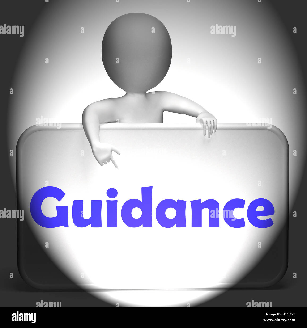 Guidance Sign Displaying Instruction Direction And Support Stock Photo ...