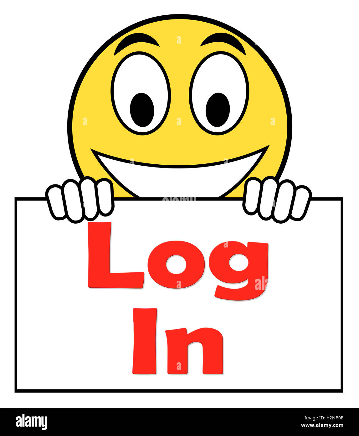 Log In Login On Sign Showing Sign In Online Stock Photo - Alamy