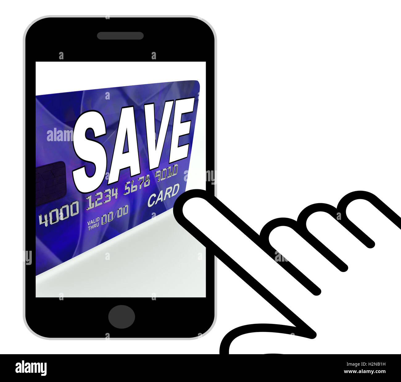 Save Bank Card Displaying Financial Reserves And Savings Account Stock ...