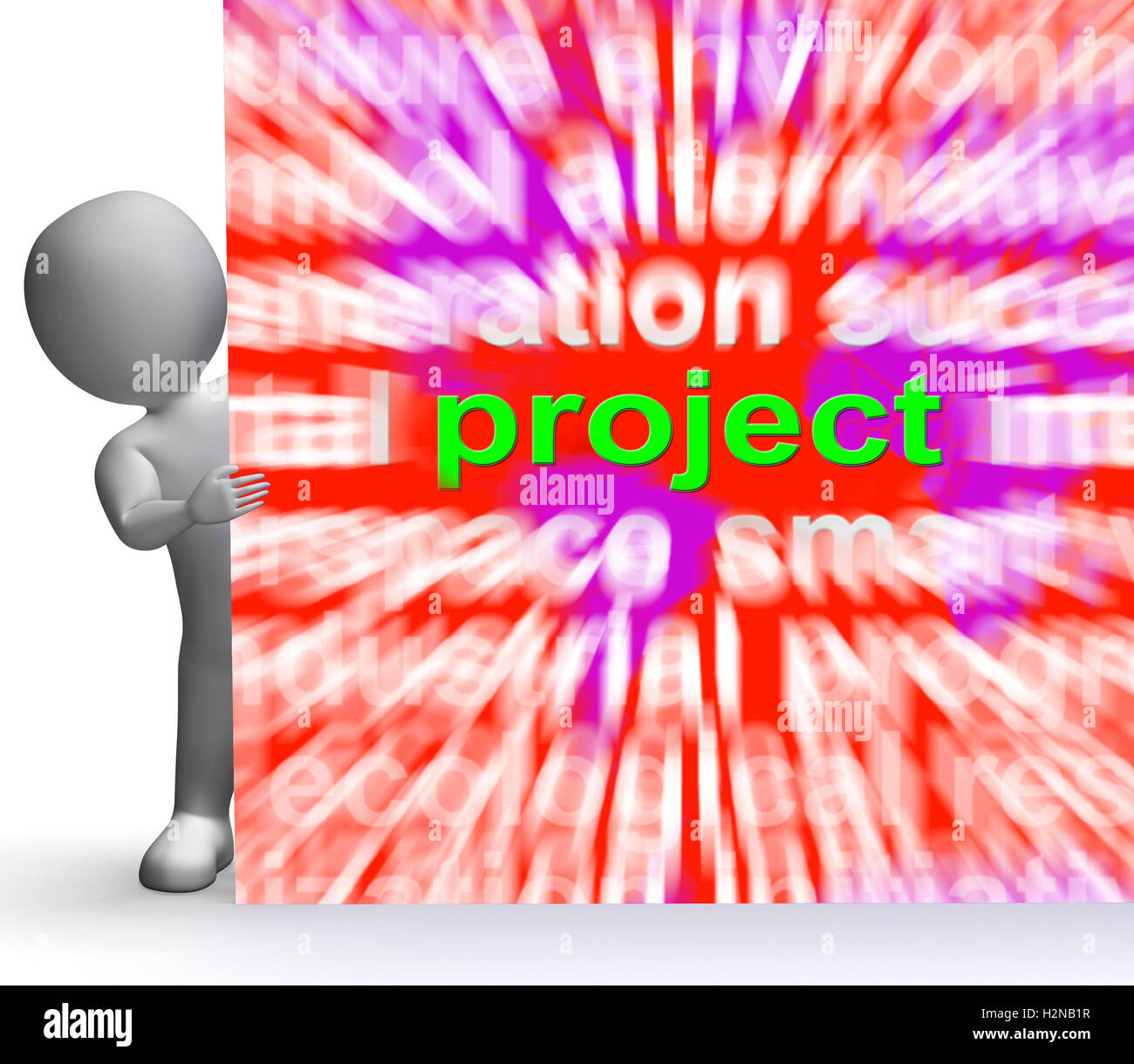 Project Word Cloud Sign Showing Plan Mission Or Task Stock Photo - Alamy