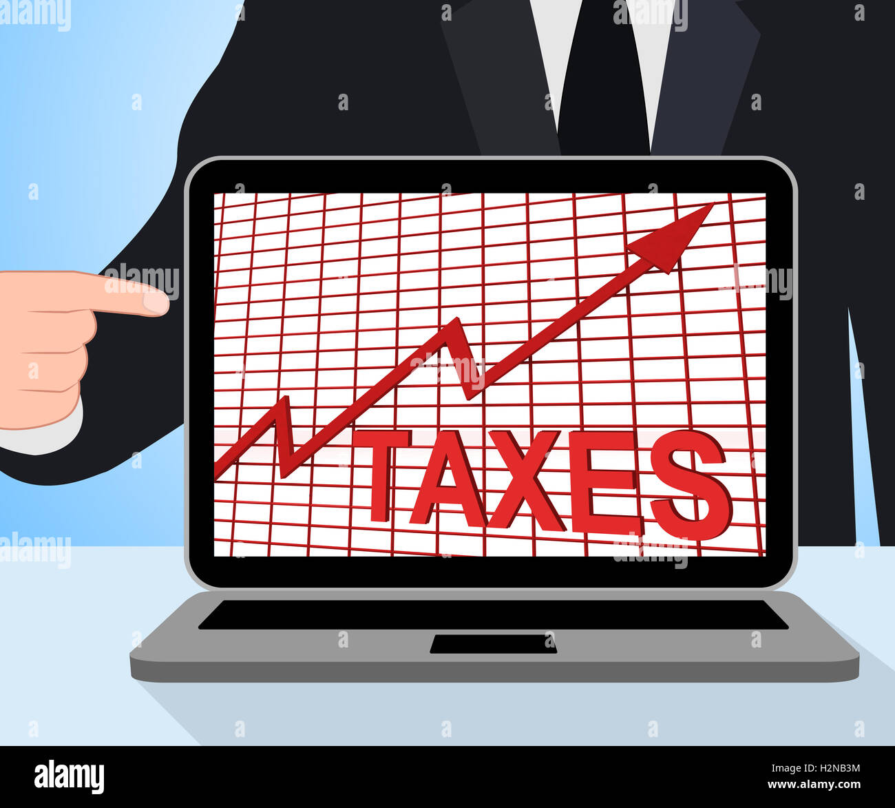 Taxes Chart Graph Displaying Increasing Tax Or Taxation Stock Photo - Alamy
