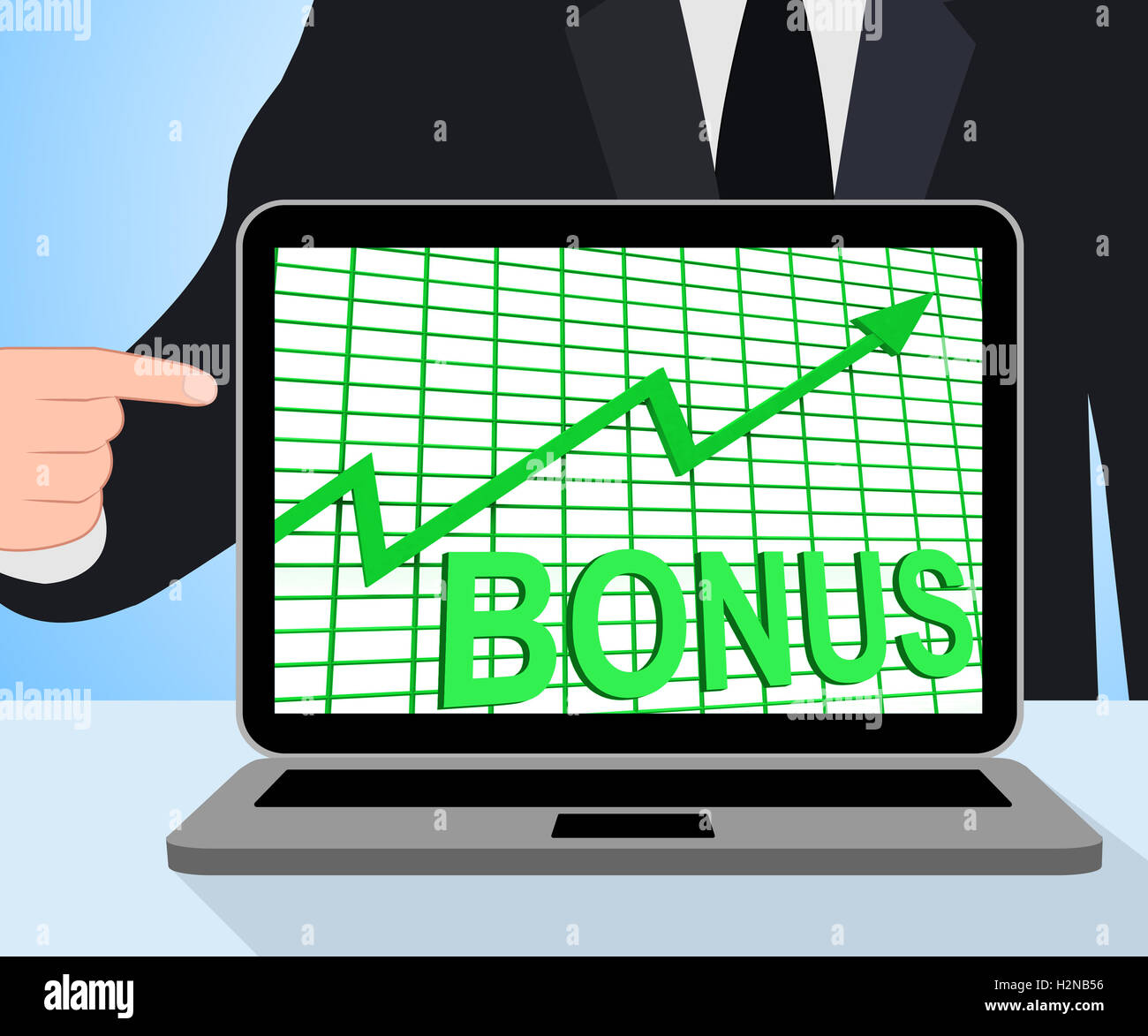 Bonus Chart Graph Displaying Increase Reward Or Perk Stock Photo - Alamy