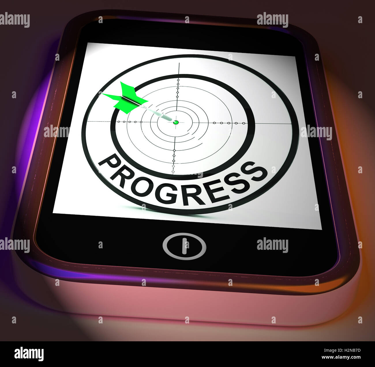 Progress Smartphone Displaying Advancement Improvement And Goals Stock ...