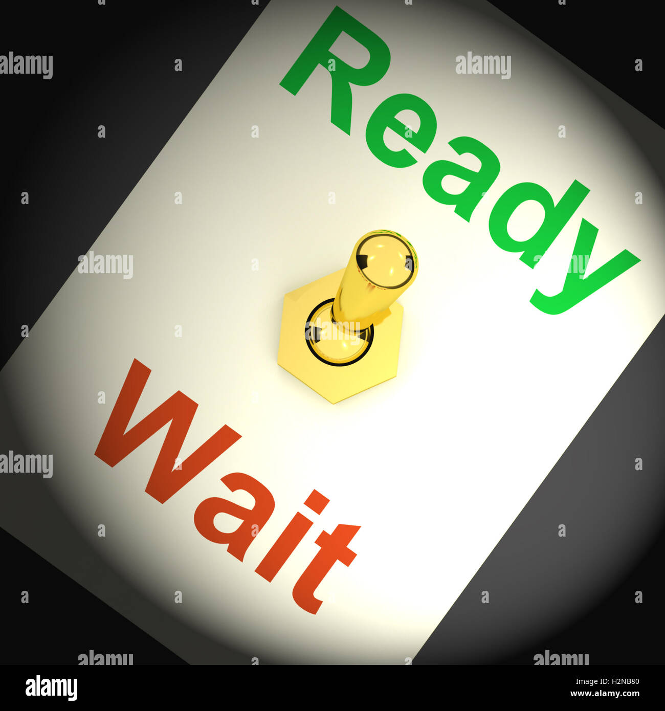 Ready Wait Switch Showing Preparedness And Delay Stock Photo - Alamy