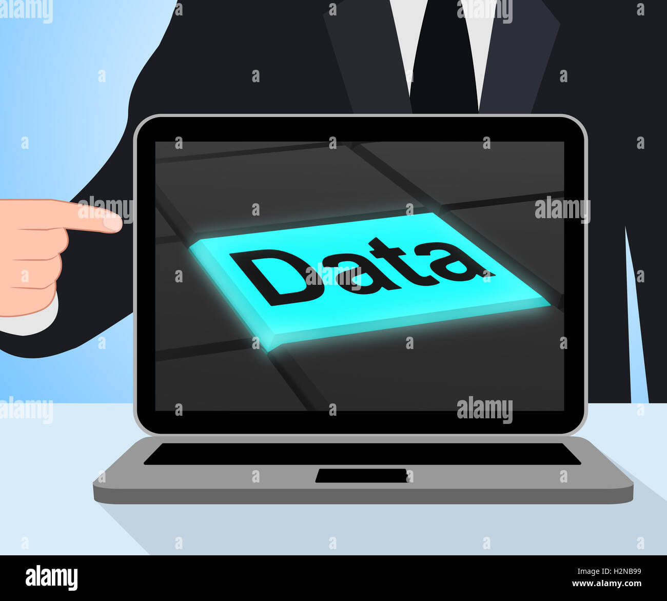 Data Button Displaying Facts Information Knowledge Stock Photo - Alamy