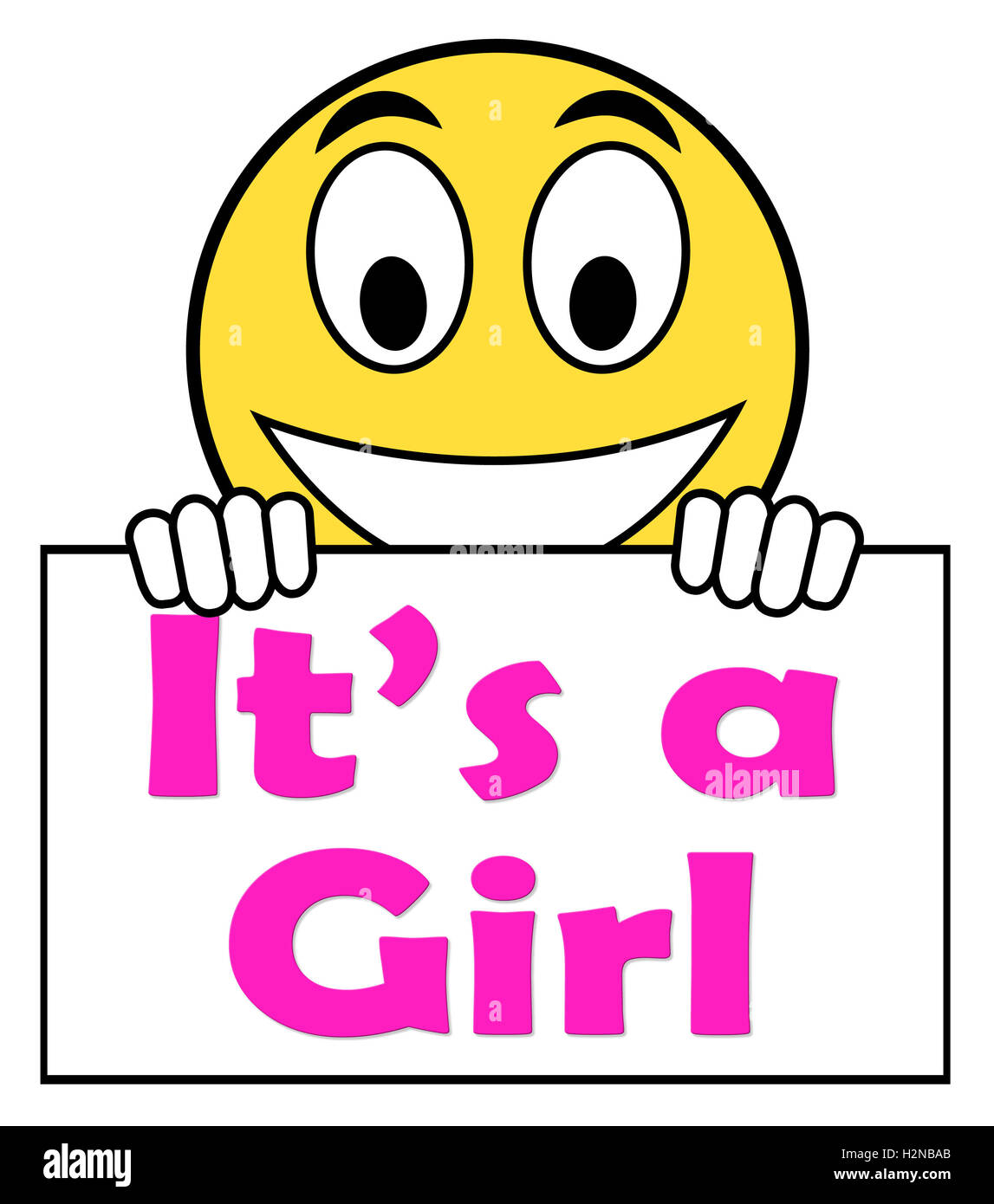 It's A Girl On Sign Showing Newborn Female Baby Stock Photo - Alamy