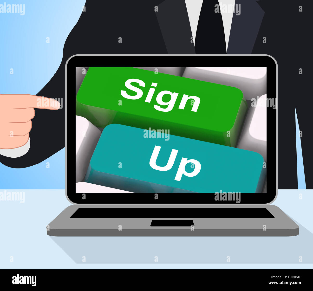 Sign Up Computer Meaning Registration And Membership Stock Photo - Alamy