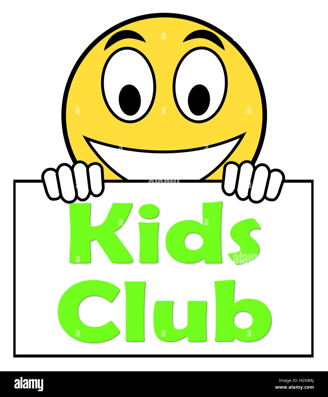 Kids Club On Sign Meaning Children's Activities Stock Photo - Alamy