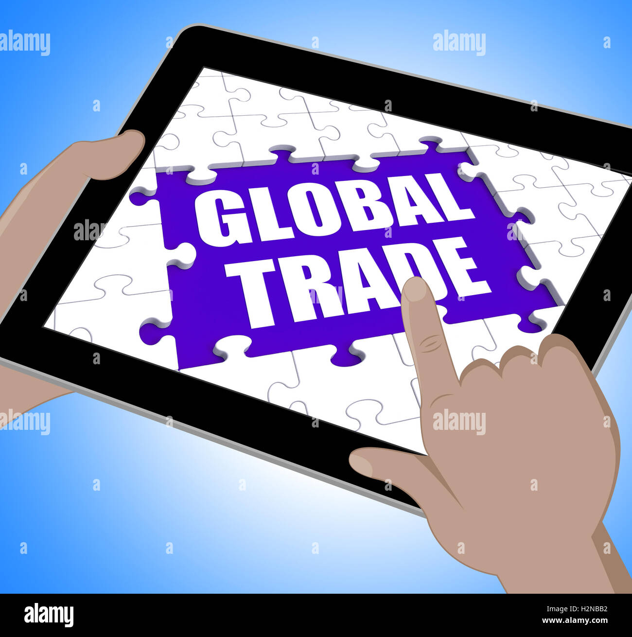 Global Trade Tablet Showing Web International Business Stock Photo - Alamy