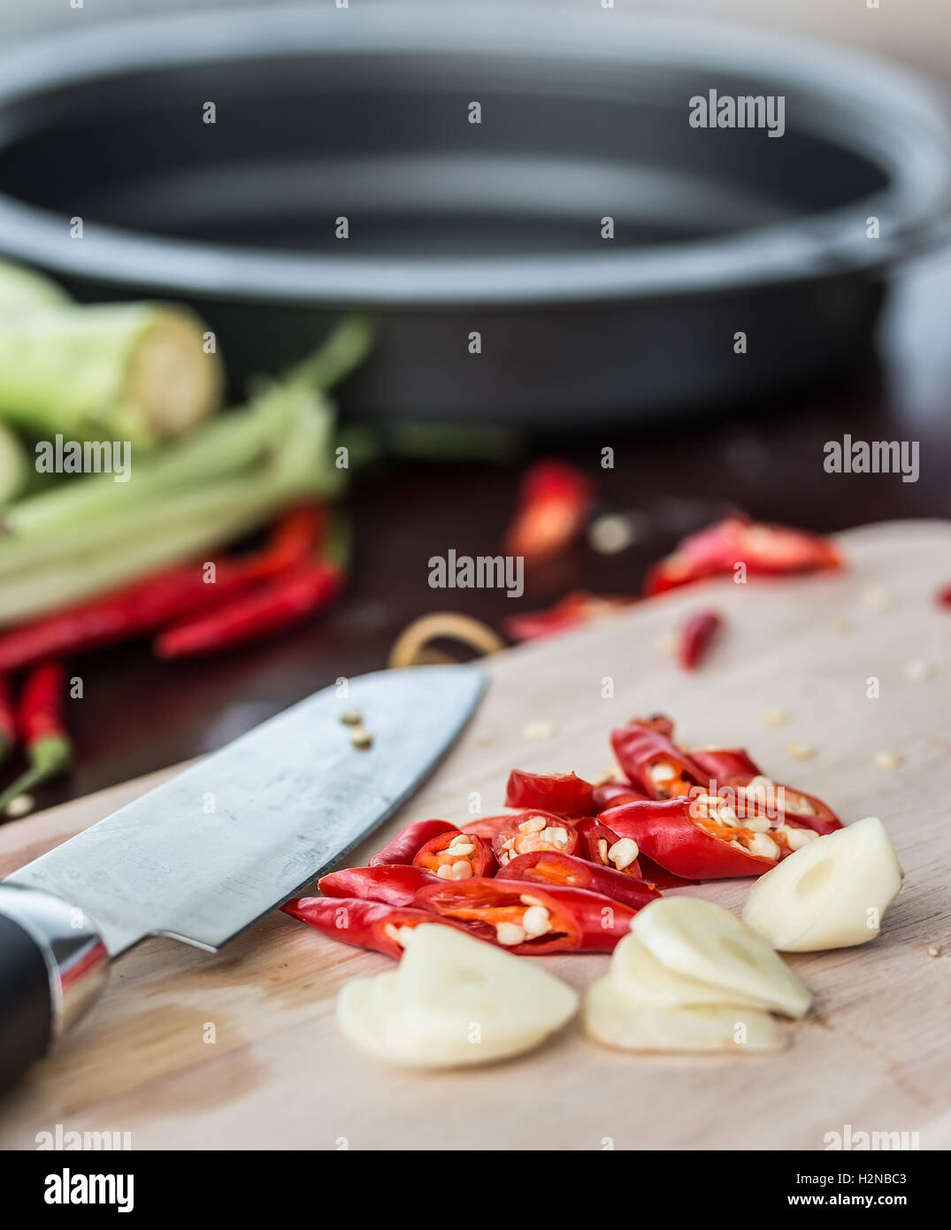 Cooking Spicy Food Representing Chili Pepper And Meals Stock Photo - Alamy