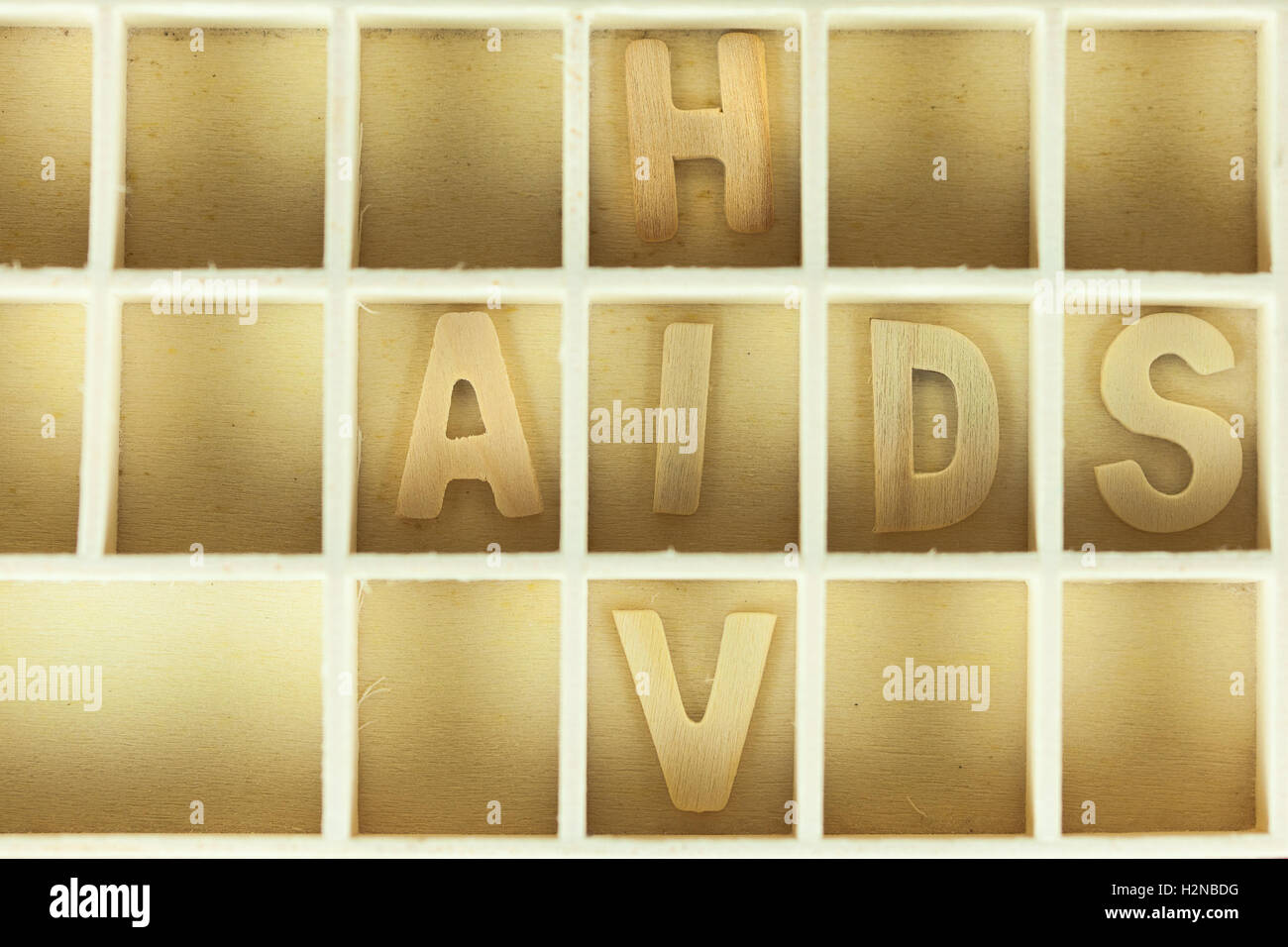 HIV and AIDS Puzzle in the Box (With Shadow inside text Stock Photo - Alamy