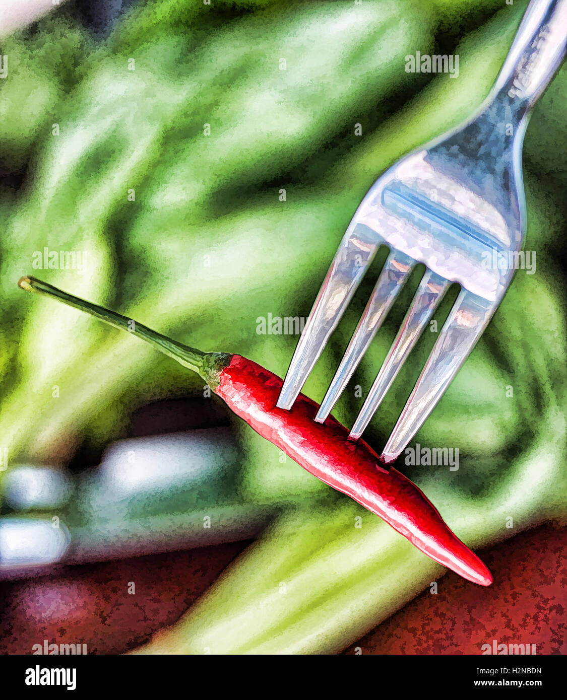 Single Chilli Showing Red Pepper And Seasoning Stock Photo - Alamy