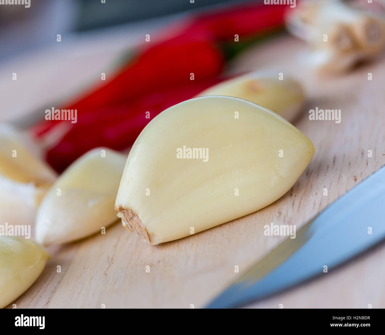Garlic And Chilli Showing Red Pepper And Seasoning Stock Photo - Alamy