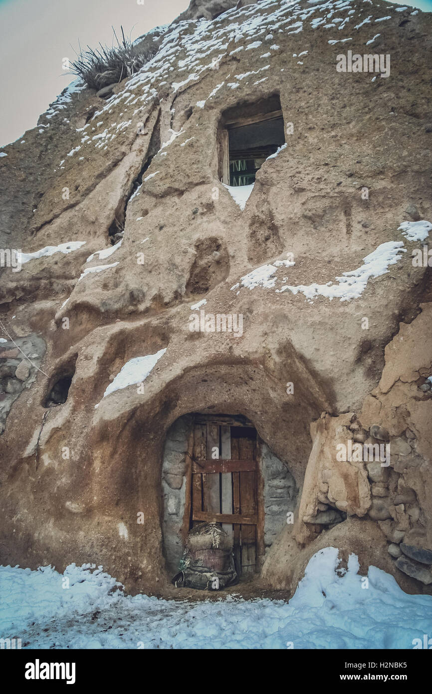 Traditional homes in an old village of Kandovan in the northern Iran ...