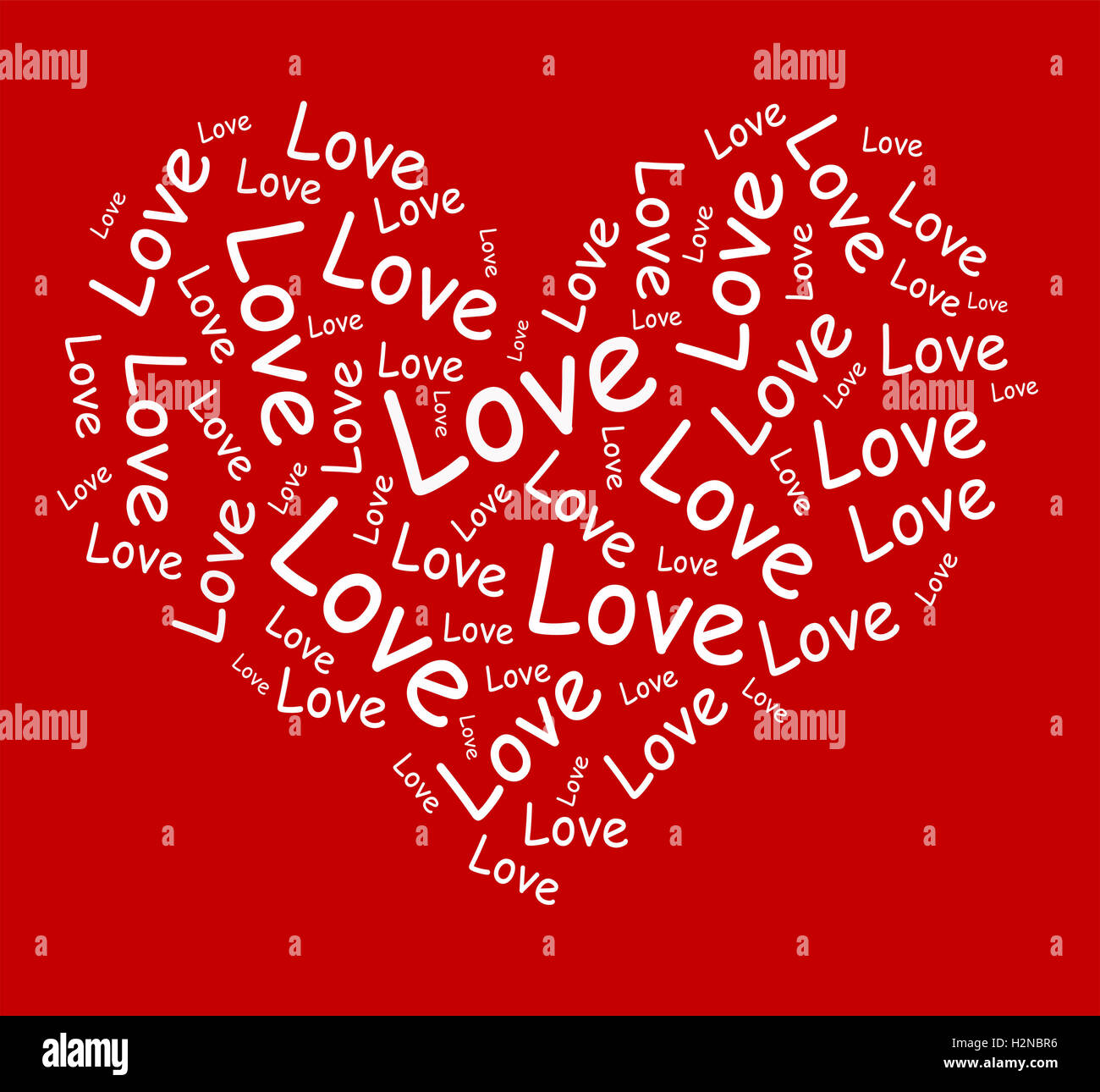 Love Words In Heart Showing Passion And Loving Stock Photo - Alamy