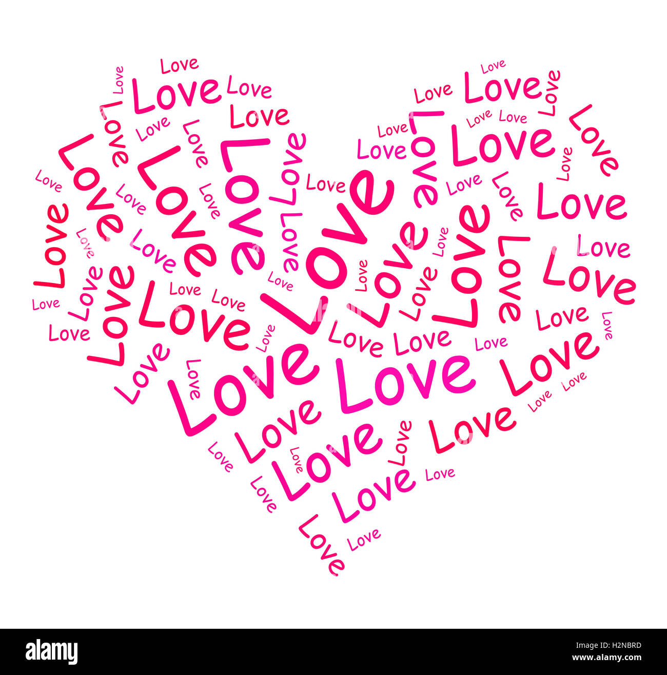 Love Words In Heart Showing Romance And Desire Stock Photo - Alamy