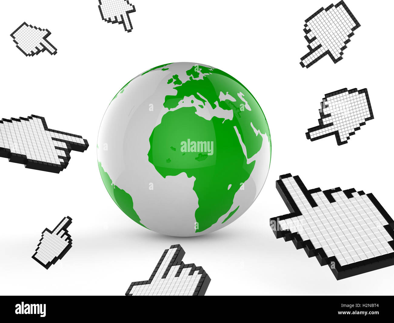 Worldwide Internet Showing Web Site And Probe Stock Photo - Alamy