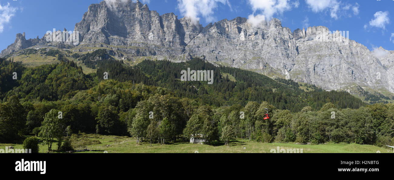 Gadmen, Switzerland - 24 September 2016: Tällibahn cableway who takes ...
