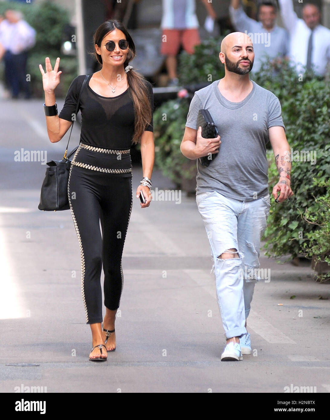 Elisabetta Gregoraci has lunch with a friend in Milan, Italy Featuring ...