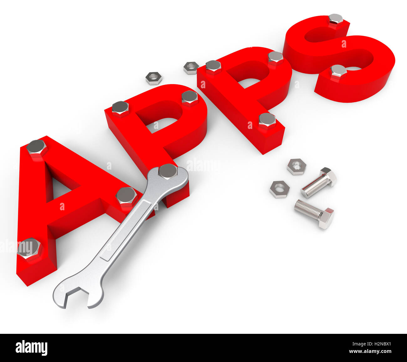 Apps Software Showing Programming Shareware And Application Stock Photo ...