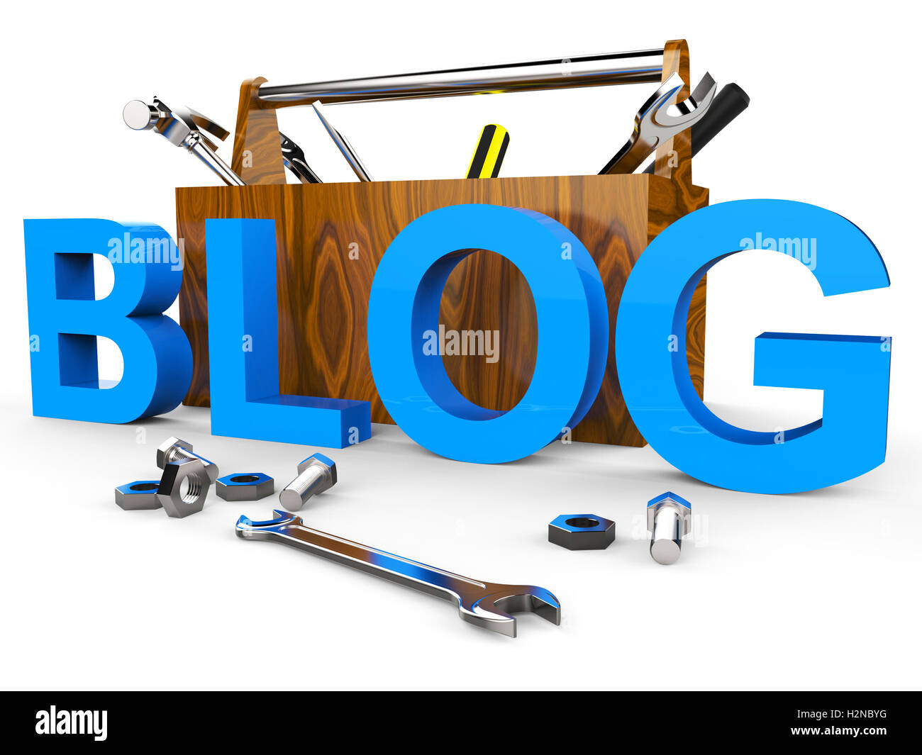 Blog Tools Indicating World Wide Web And Website Stock Photo - Alamy
