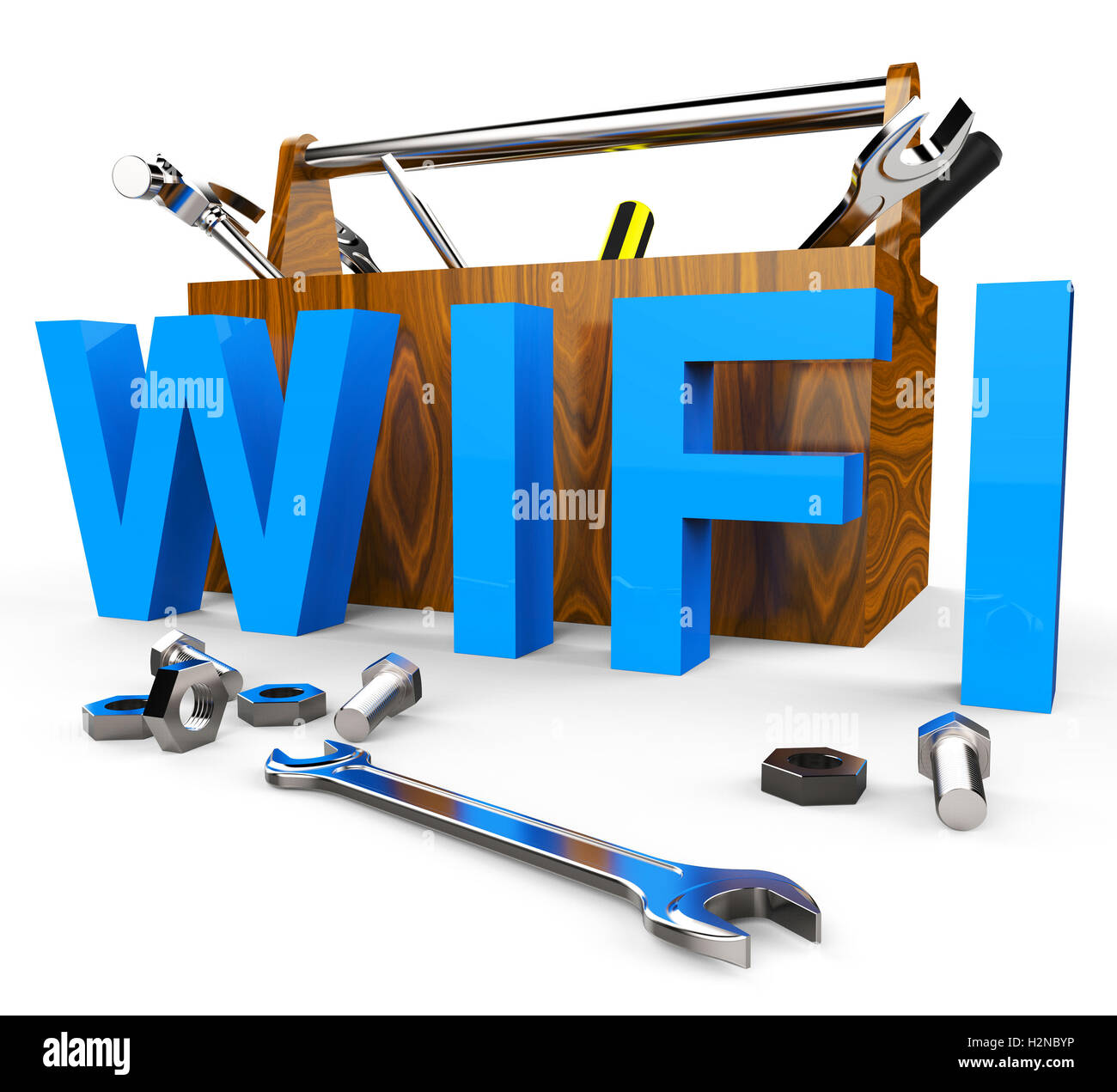 Wifi Tools Indicating World Wide Web And Website Stock Photo - Alamy
