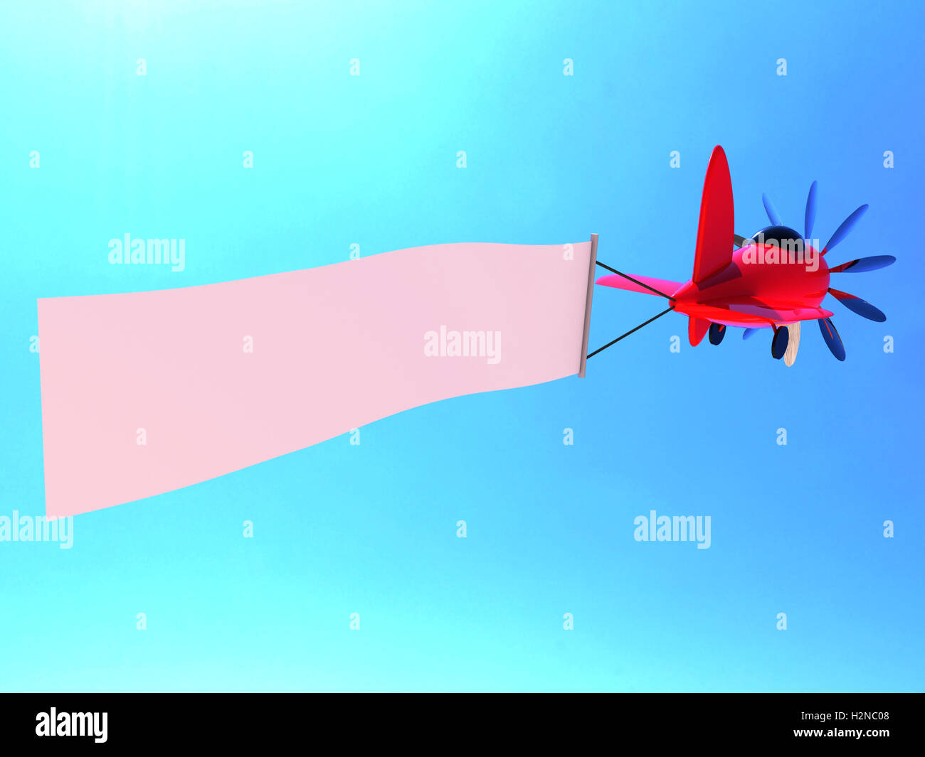 Flights Banner Representing Text Space And Airplane Stock Photo - Alamy