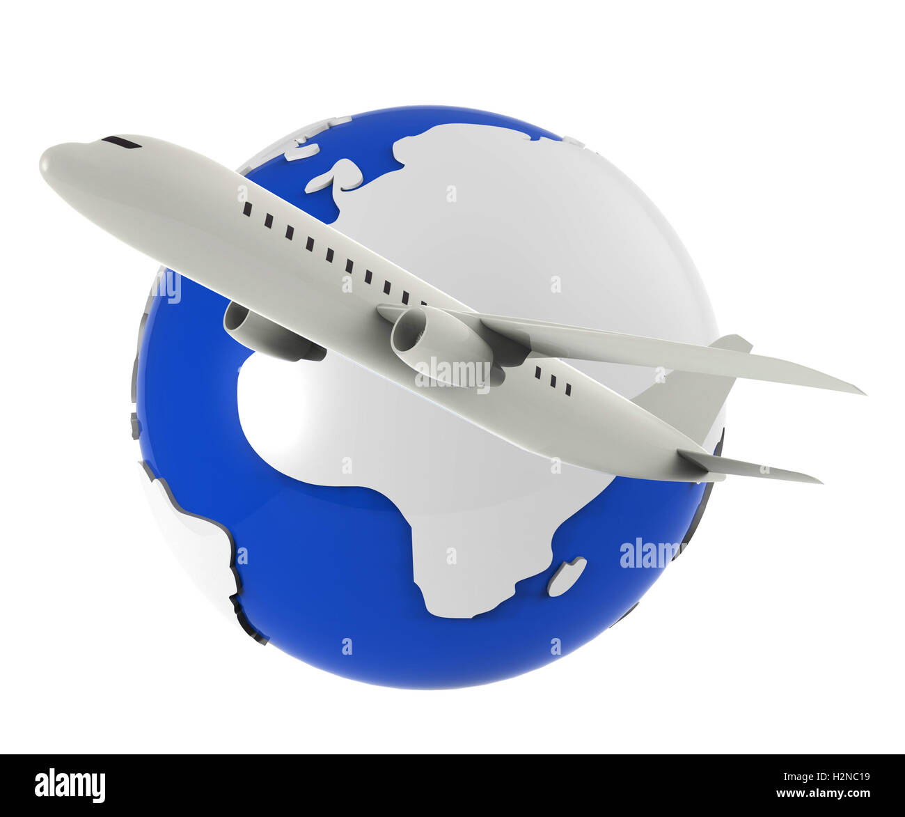 Worldwide Flights Showing Earth Airplane And Globalization Stock Photo ...