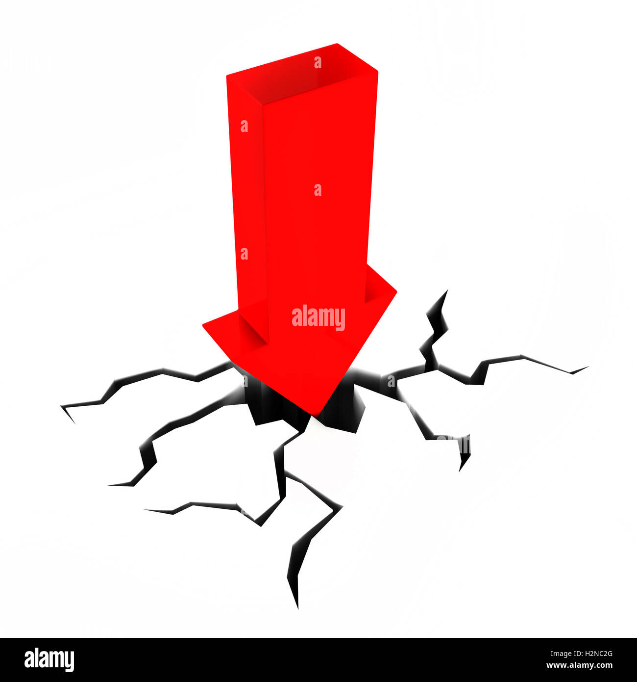 Arrow Crashing Showing Difficult Situation And Problem Stock Photo - Alamy