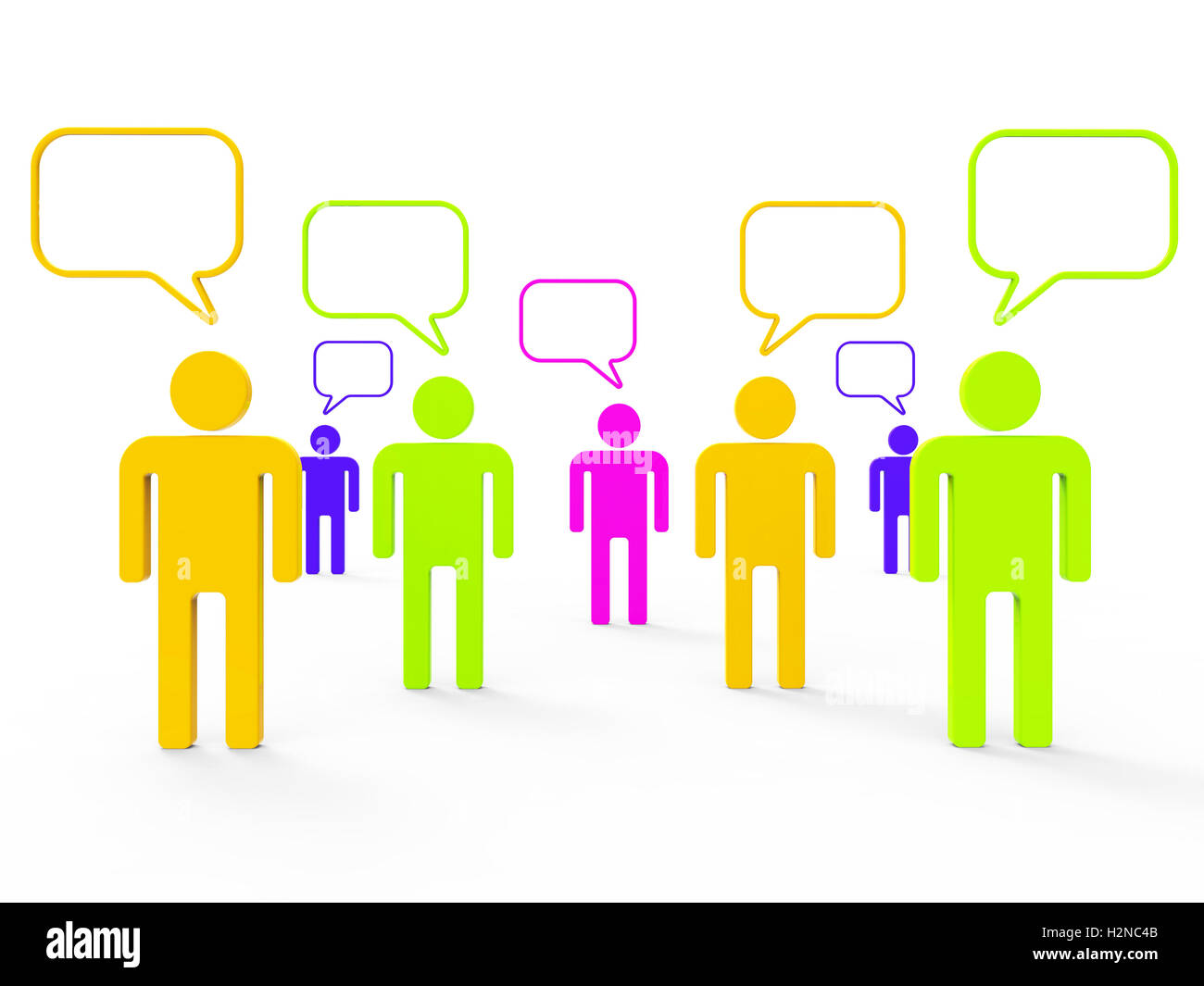 People Communicating Showing Computer Network And Together Stock Photo ...
