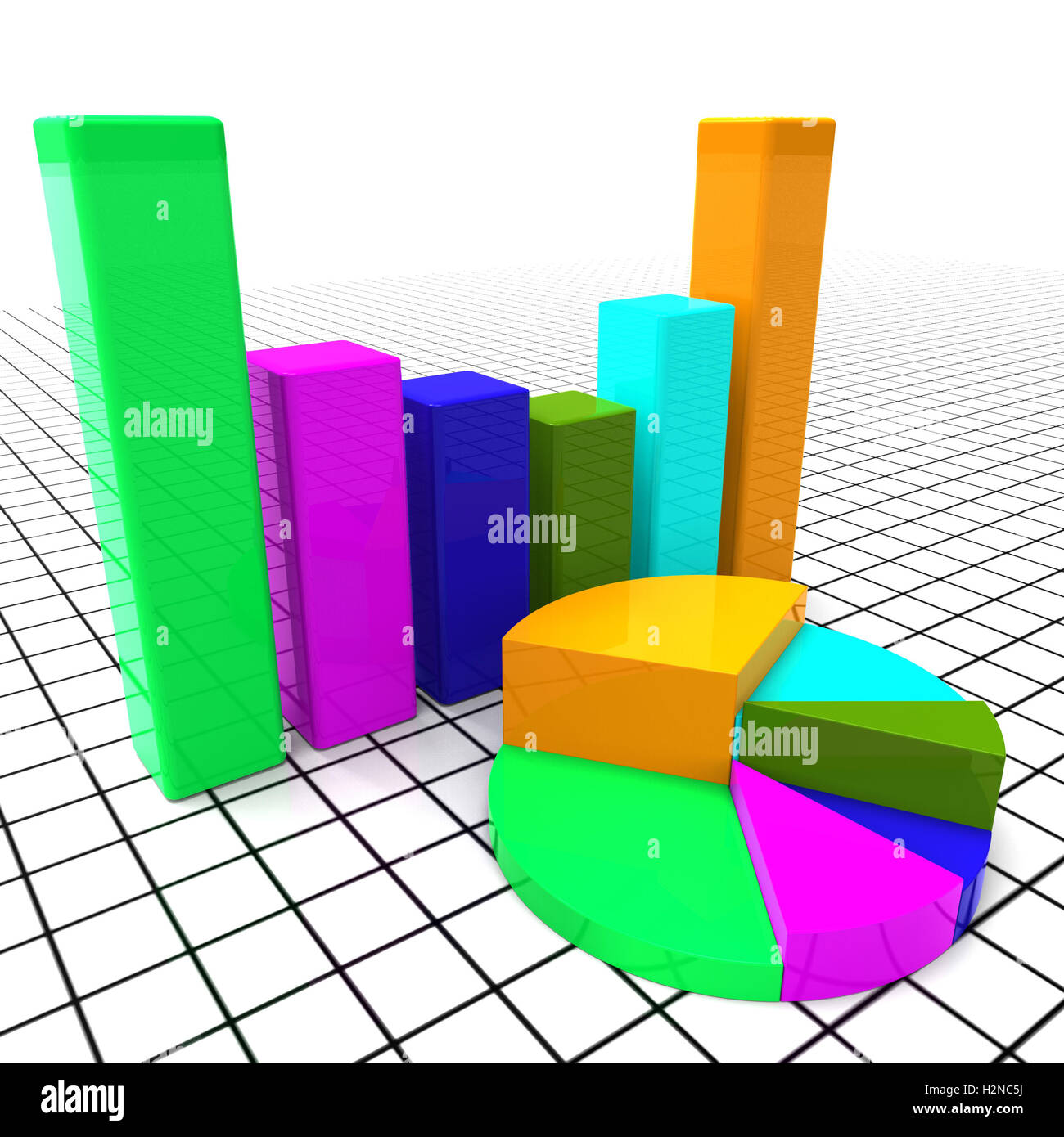 Pie Chart Report Showing Forecast Financial And Information Stock Photo ...