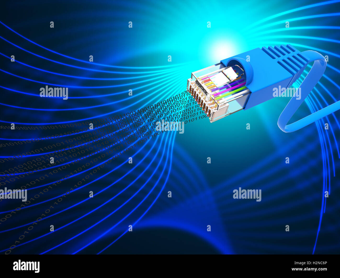 Data Connection Showing Computer Network And Fact Stock Photo - Alamy