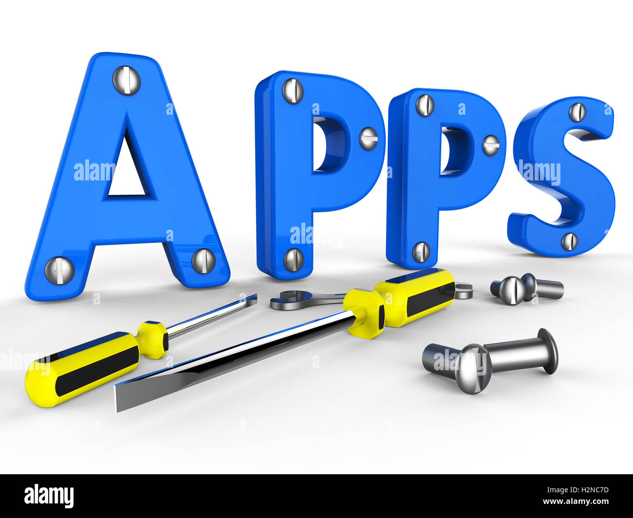Apps Software Indicating Programs Programming And Softwares Stock Photo ...