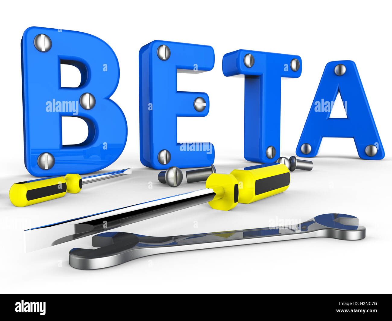 Beta Software Indicating Versions Program And Application Stock Photo ...