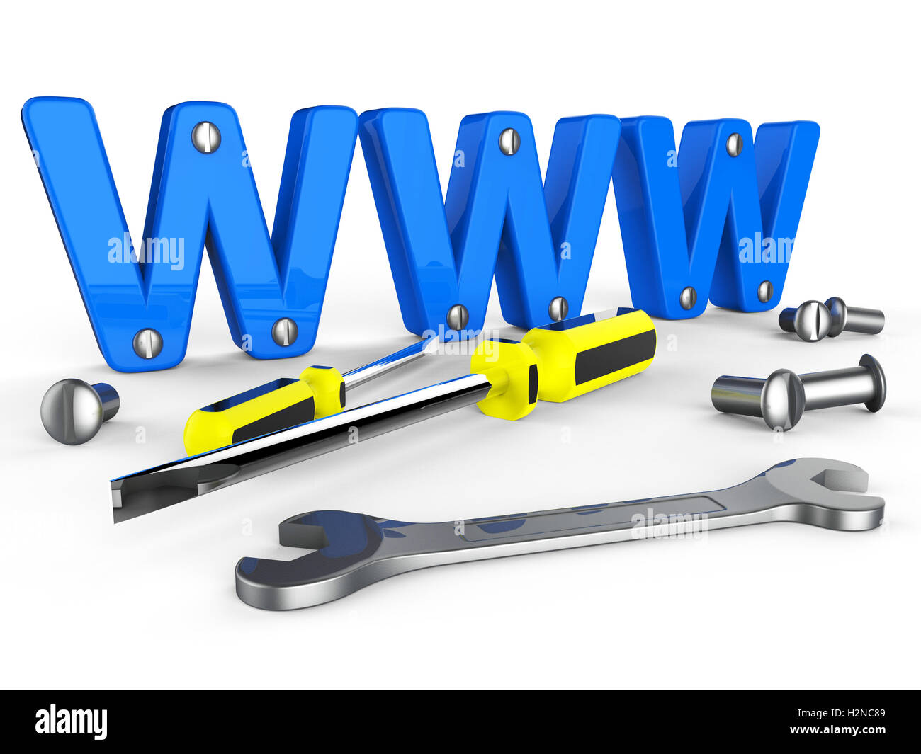 Online Tools Showing World Wide Web And Website Stock Photo - Alamy