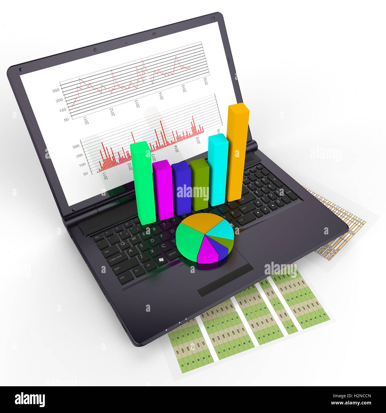 Online Reports Representing World Wide Web And Business Graph Stock ...