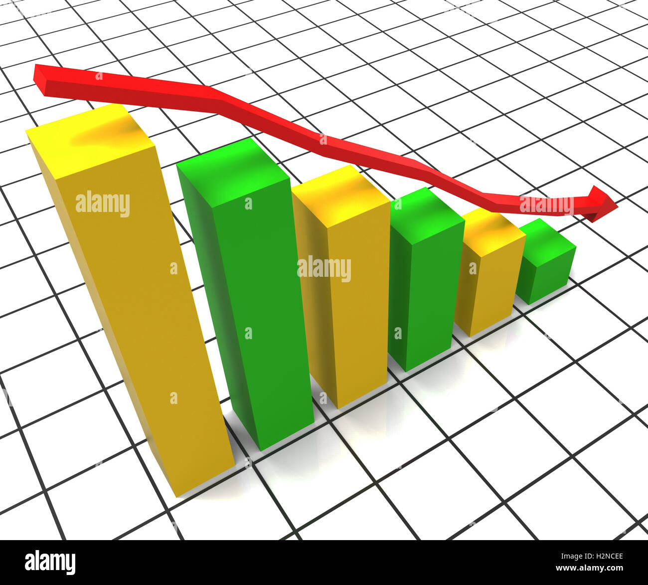 Decreasing Report Meaning Business Graph And Trend Stock Photo - Alamy