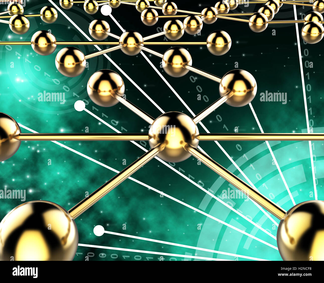 Connected Network Meaning Digital Online And Global Stock Photo - Alamy