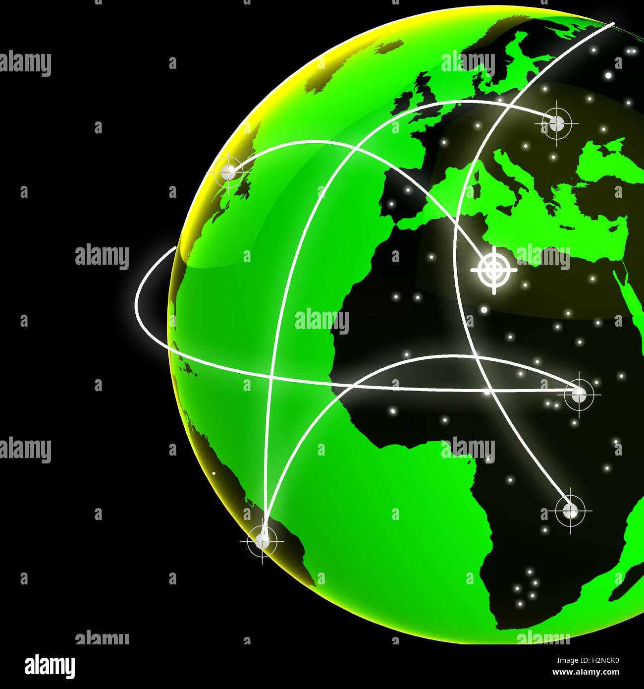 Global Network Meaning Server Earth And Planet Stock Photo - Alamy