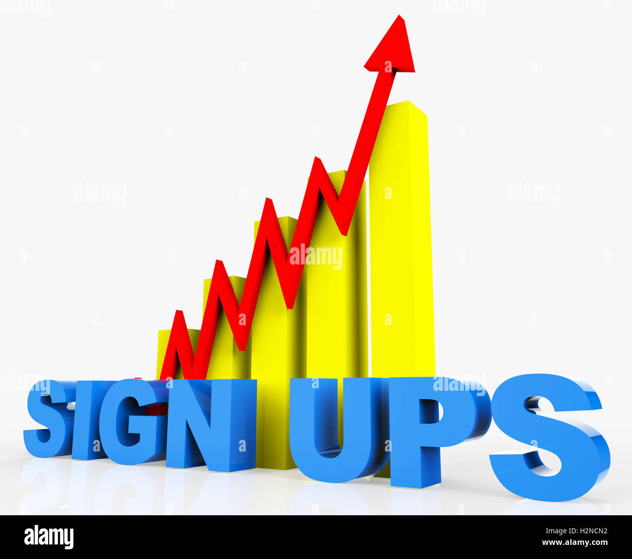 Increase Sign Ups Meaning Progress Report And Upgraded Stock Photo - Alamy