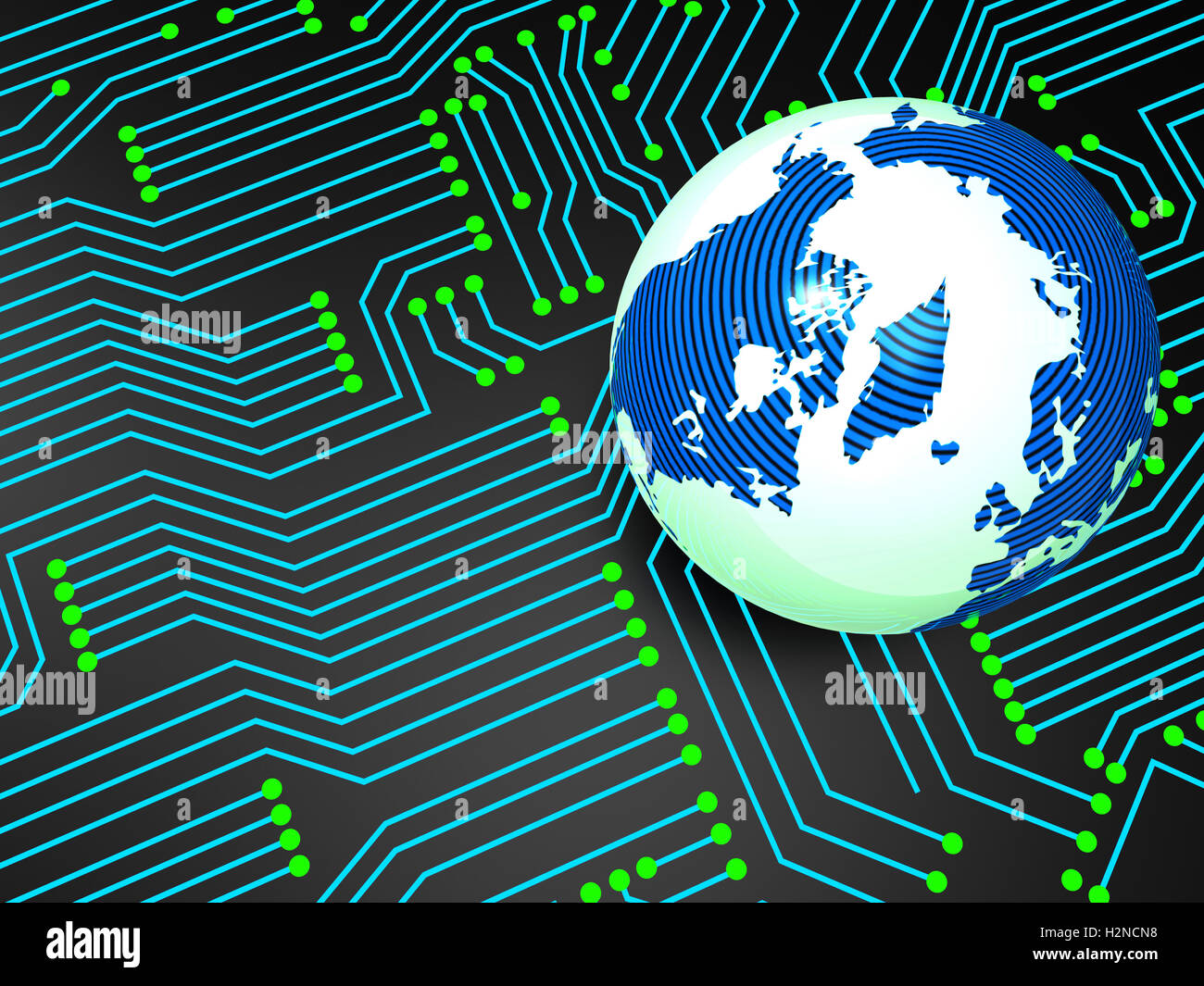 Circuit Board Representing Worldwide Electronics And Globally Stock ...